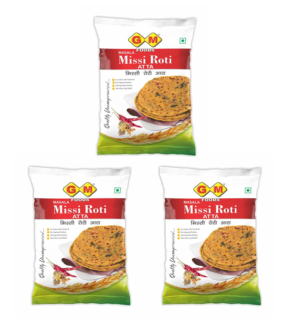 GM Foods Missi Roti 400 Gram (Pack Of 3)