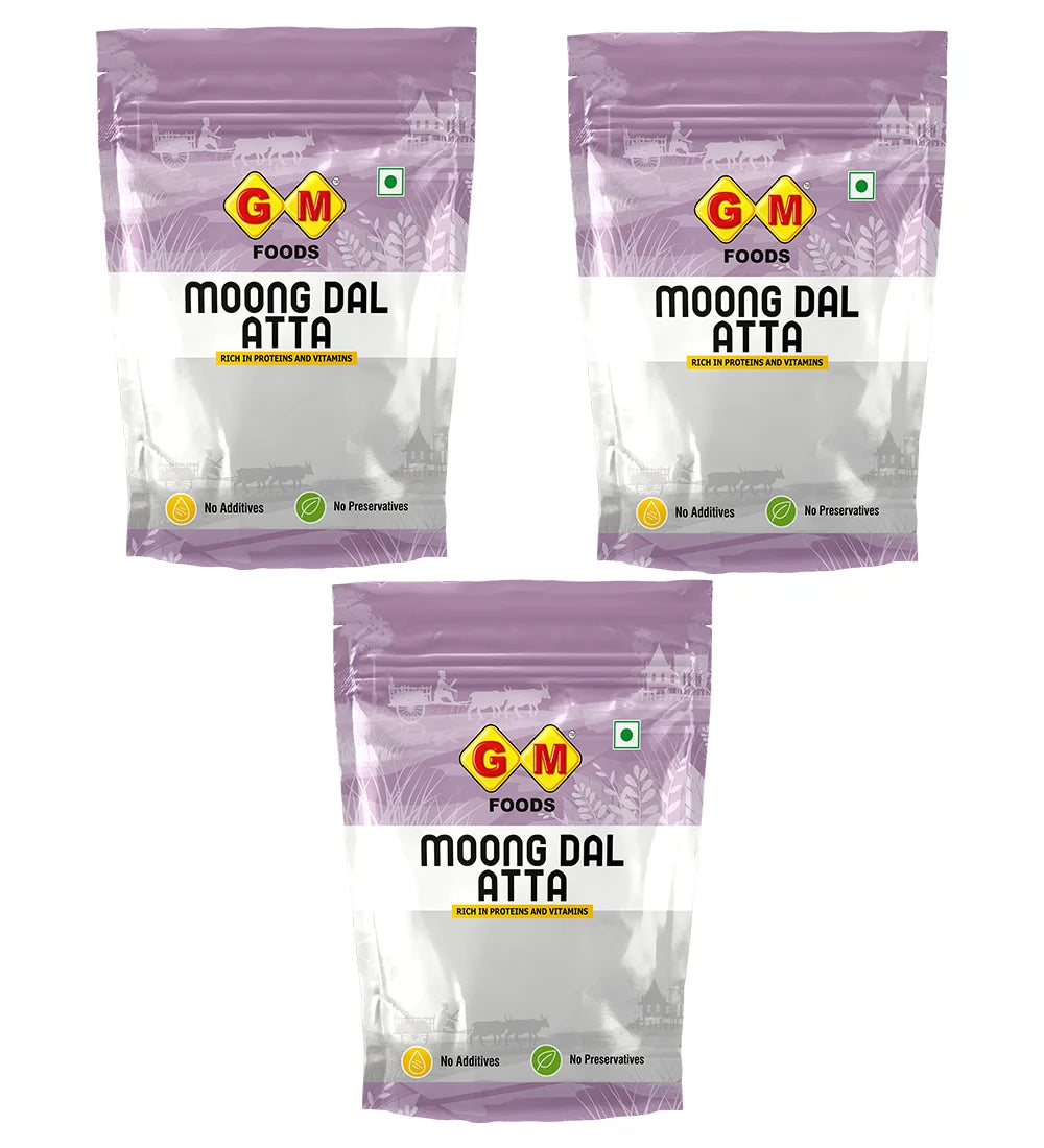 GM Foods Moong Daal Flour Atta 500 Gram ( Pack Of 3)