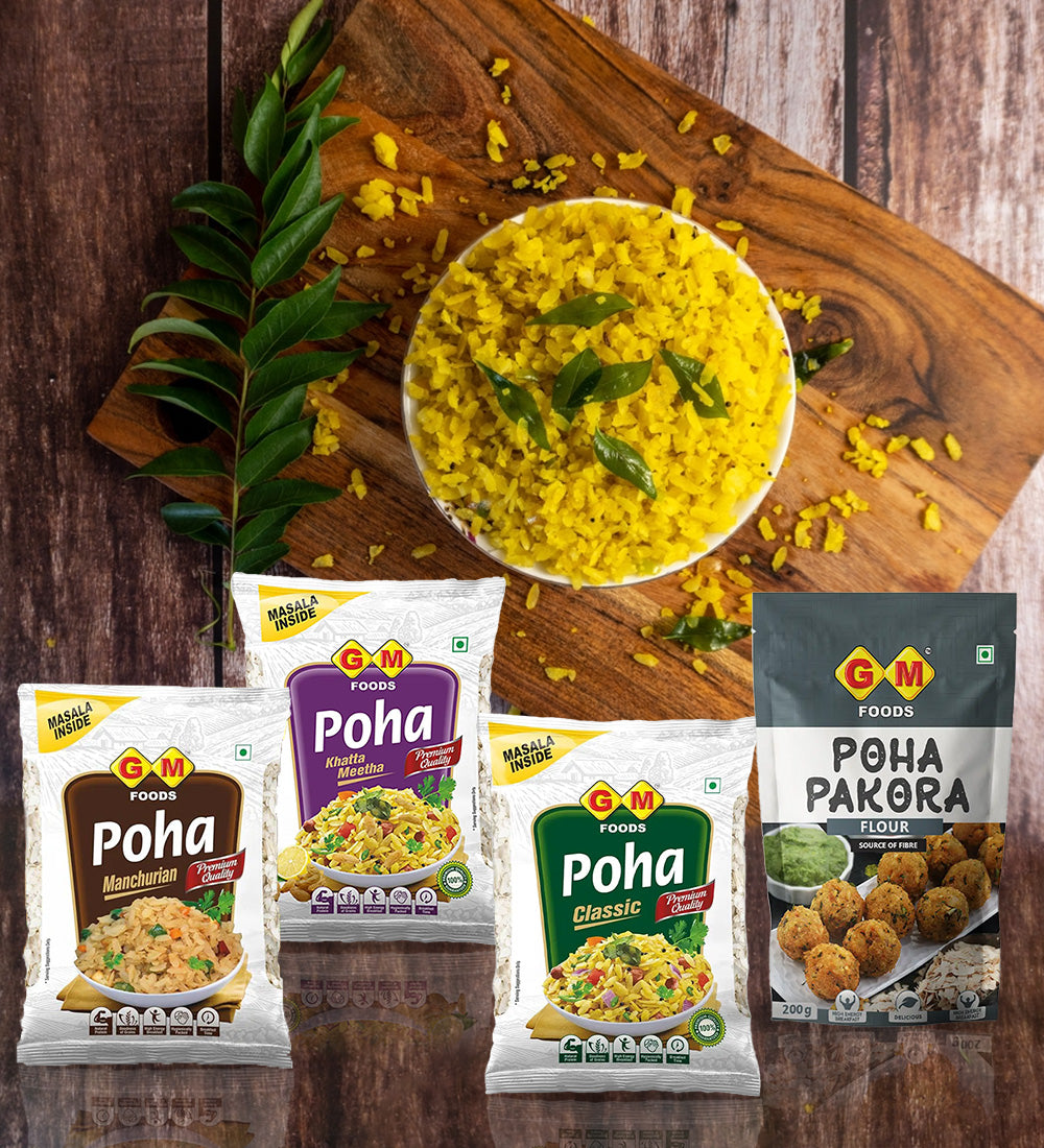 Poha Combo (Manchurian Poha x2, Khatta Meetha Poha x2, Plain Poha x2 ...
