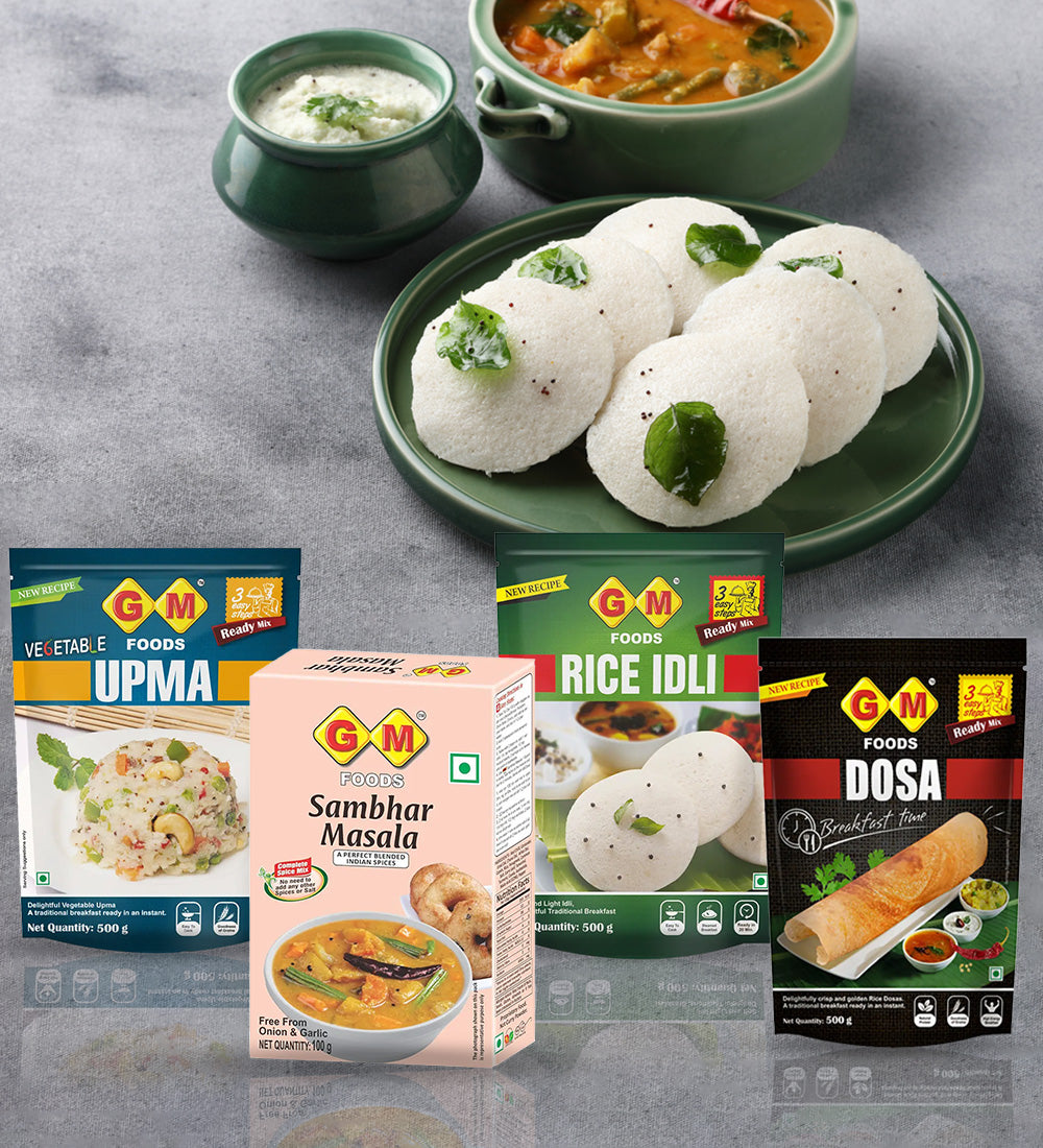 South Indian Combo (Dosa Mix x2, Sambhar Masala x2, Rice Dili x3, Vege ...