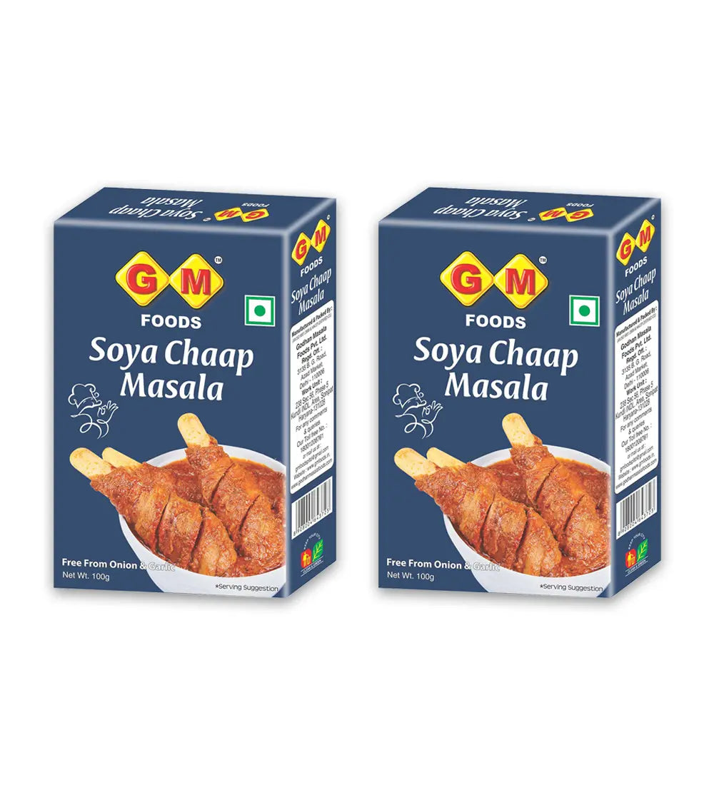 GM Foods Soya Chaap Masala 100 Gram (Pack Of 2)